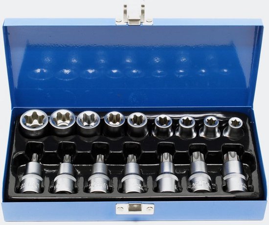 Dopsleutelset met zeskantprofiel 1/2" Doppenset; 16-delig ...