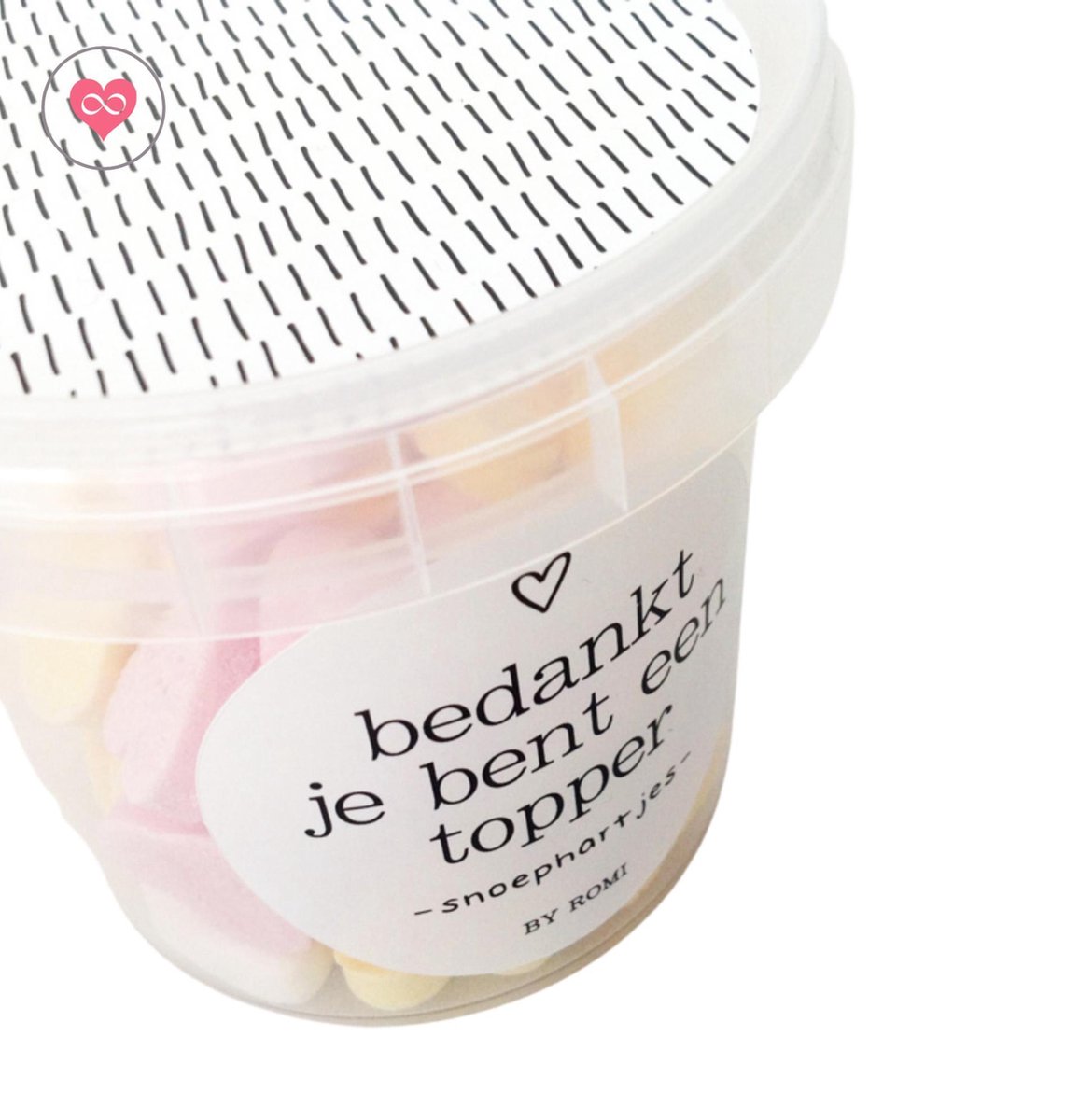Bedankt cadeautje - ByRomi - Je bent een topper - met vruchtenhartjes ...