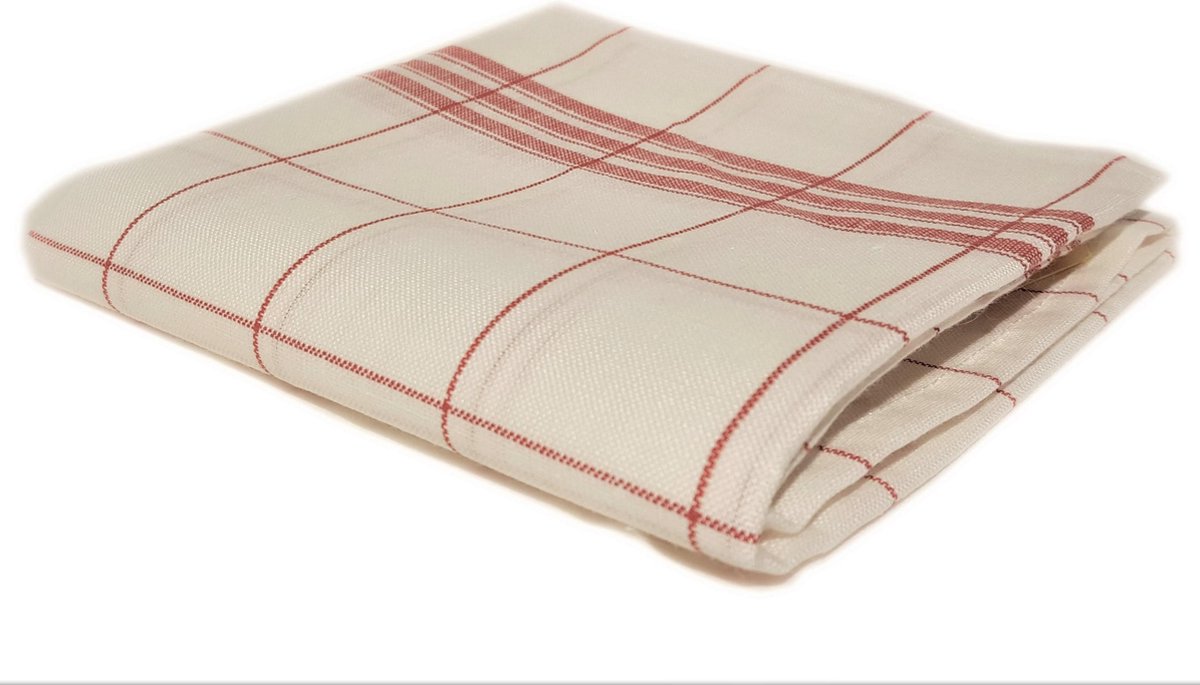 Glazendoek - Linnen - Rode ruit - 6 stuks | bol