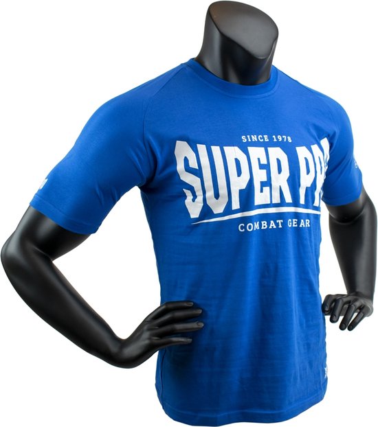 Super Pro T-Shirt S.P. Logo Blauw/Wit 140 | bol