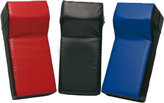 Trap/stootkussen met hoek 75 x 35 x 25-15 cm Zwart/blauw | bol