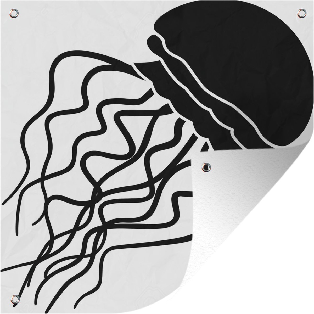 Tuindoek Tekenen - Kwal - Zwart - 100x100 cm | bol.com