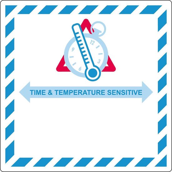 Time & temperature sensitive label 50 x 50 mm - 10 stuks per kaart | bol