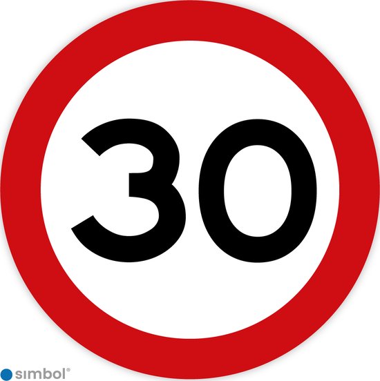 Simbol - Stickers 30 km - Maximaal 30 km/u - Duurzame Kwaliteit ...