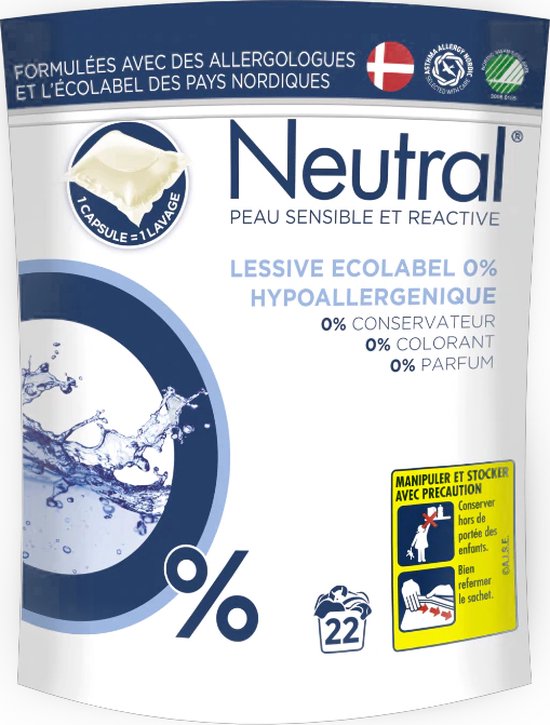 Neutral 0% - Was Capsules - 22 stuks - Hypoallergeen - Ongeparfumeerd ...