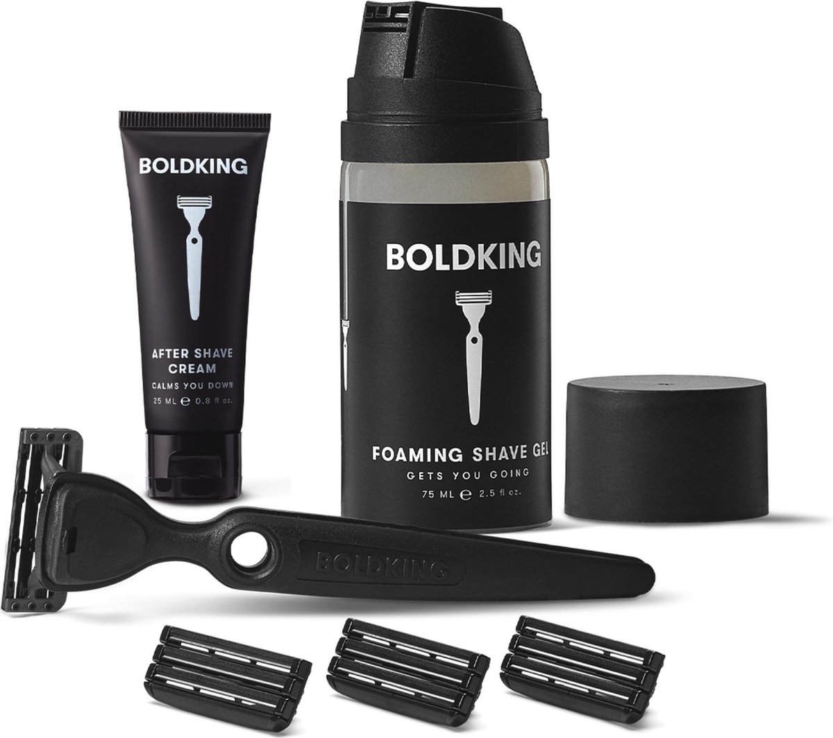 Boldking The Set | Scheer Set | Foaming Scheer Gel + Scheermes + 4 Scheermesjes +... | bol.com