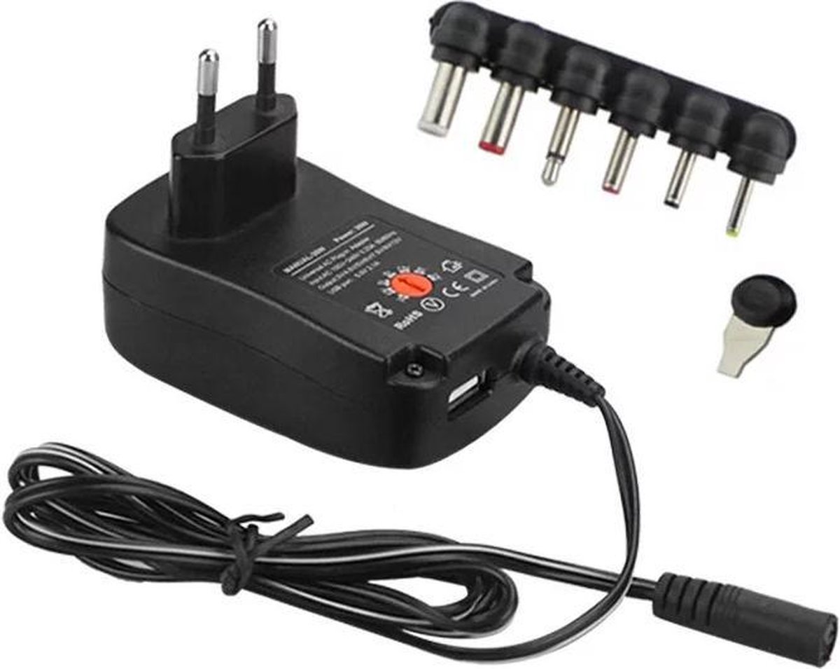 Universele voedingsadapter - 3-12V / 600mA / 7.2W - 6 Verwisselbare ...