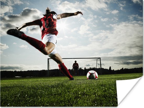 Vrouw schiet op doel poster papier 40x30 cm - klein - Foto print op ...