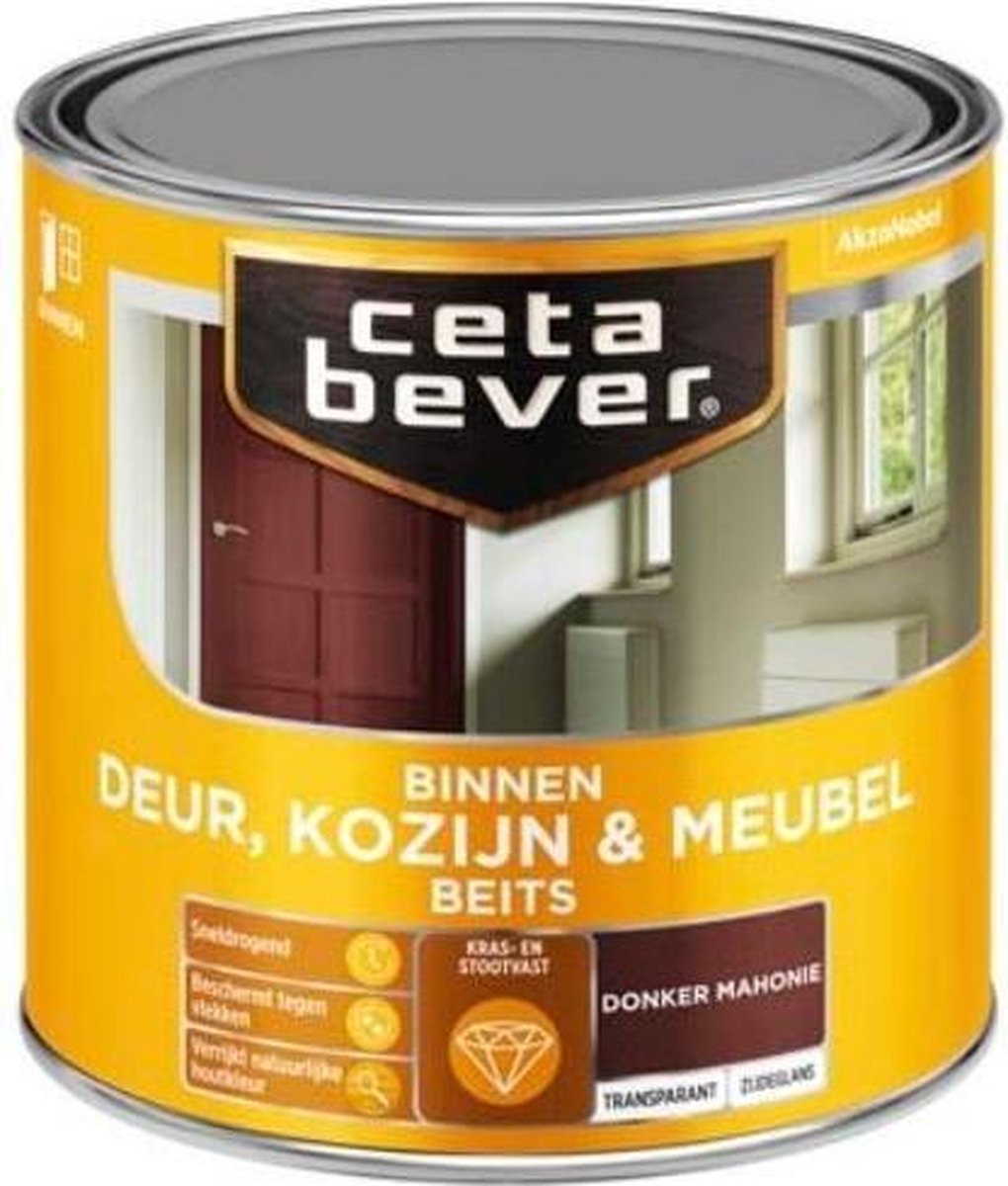 CetaBever Binnen Deur, Kozijn & Meubel Beits - Zijdeglans - Donker ...
