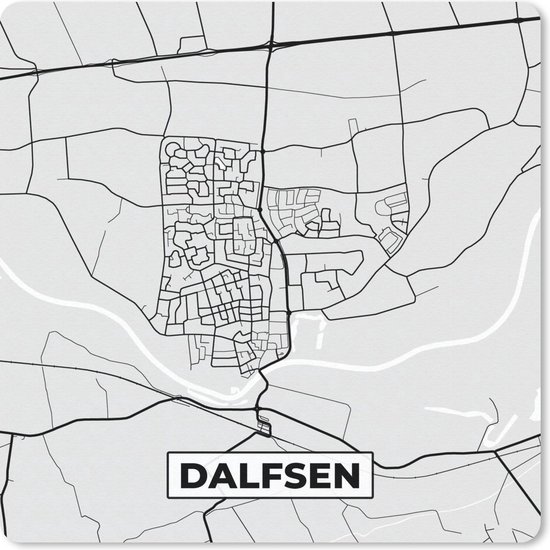 Stadskaart - Dalfsen - Grijs - Wit - Plattegrond | bol.com
