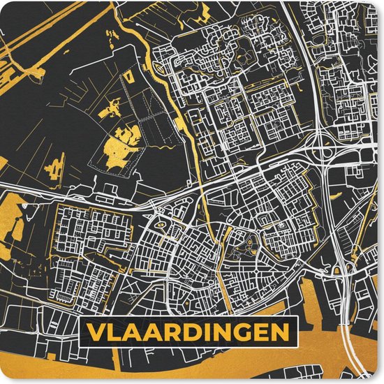 Plattegrond - Vlaardingen - Goud - Zwart - Stadskaart | bol.com