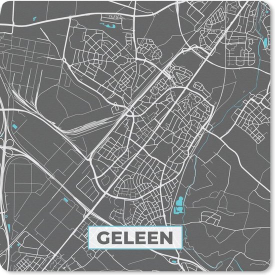 Plattegrond - Geleen - Grijs - Blauw - Stadskaart | bol.com