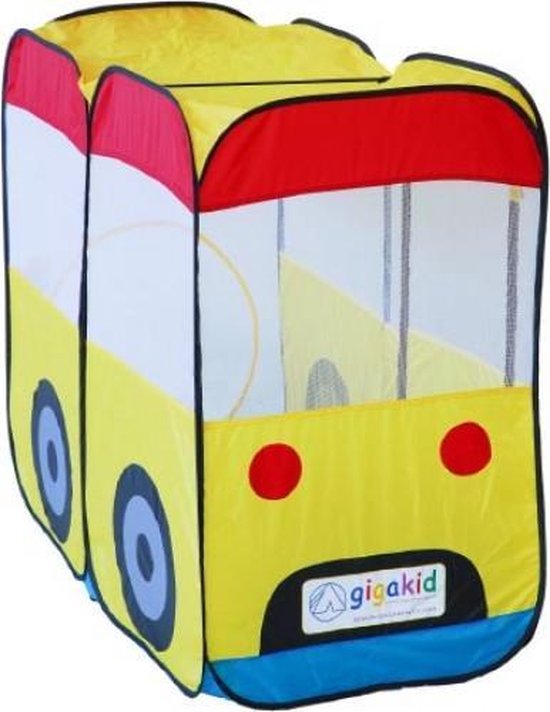 GIGATENT MY FIRST SCHOOL BUS POP UP PLAY TENT MESH WINDOWS CT028 | bol.com