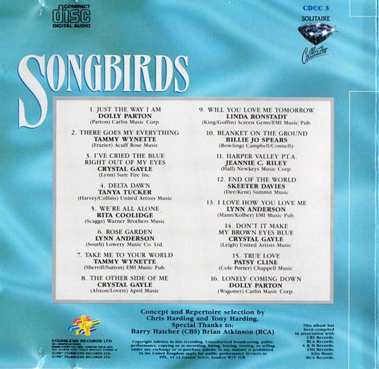 SONGBIRDS: FIRST LADIES OF COUNTRY, 1-CD VARIOUS - SONGBIRDS: FIRST ...