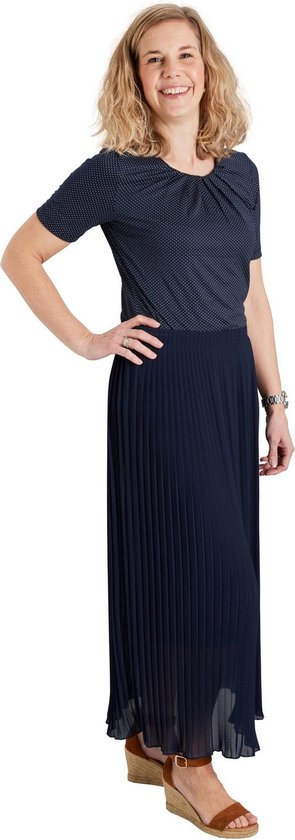 Dames plisse rok marine lang | Maat Onze size, XS-XL | bol.com