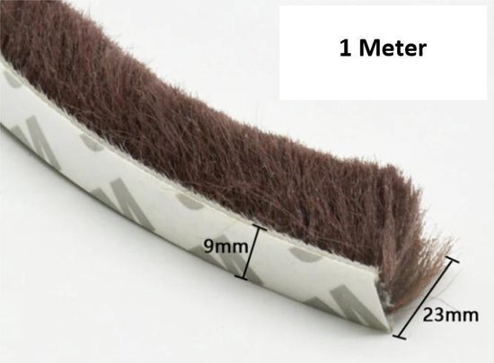 Zelfklevende tochtstrip - 1 Meter - 23 mm breed - Bruin - Tochtstrip ...