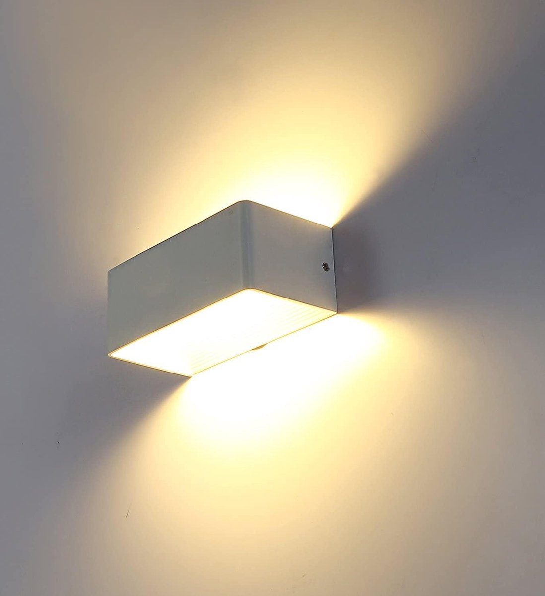 Stijlvolle LED-wandlamp - Warm wit - witte aluminium wandlamp met ...