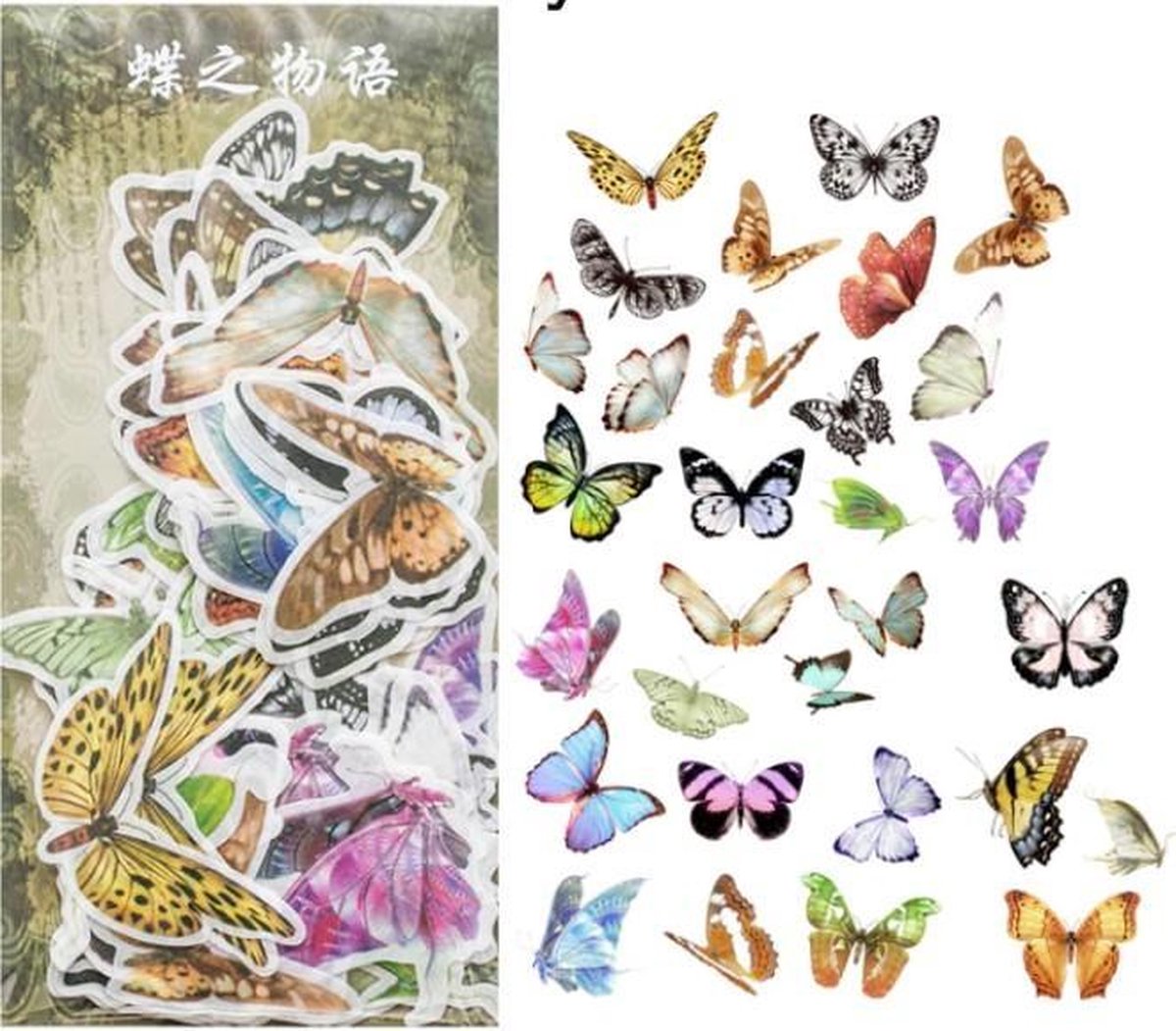 Washi Stickers Thema Vlinders- 60 Stickers - Vlinder Soorten Sticker ...