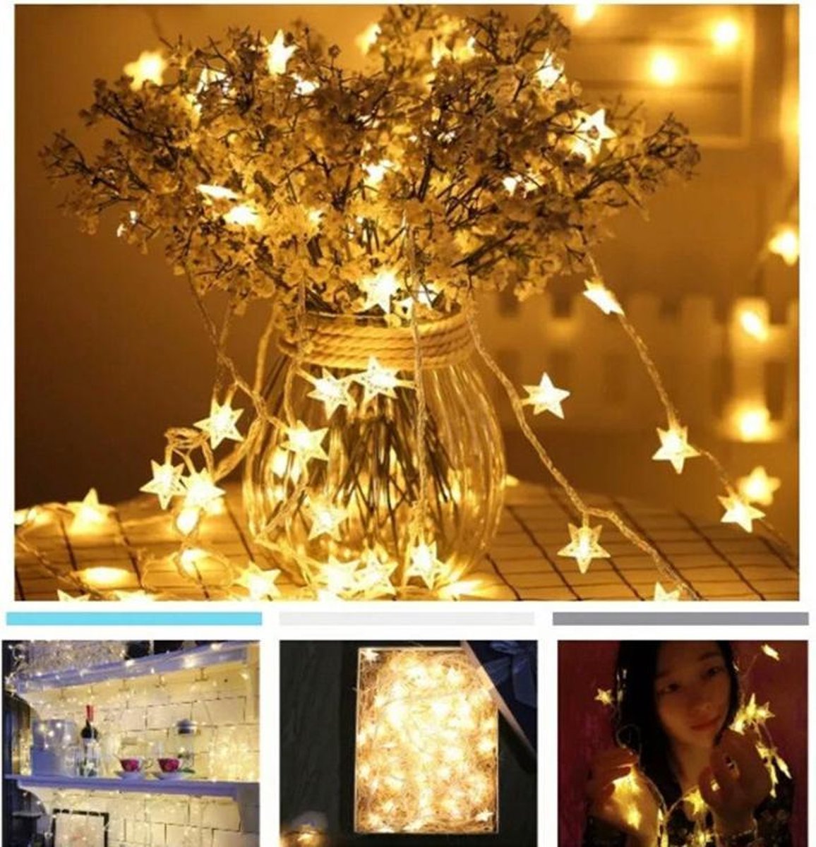 Xtraworks - Led lampjes slinger- decoratieve ster lichtsnoer-warme ...