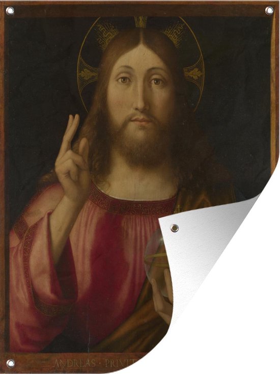 Tableau de jardin Salvator Mundi - Peinture d'Andrea Previtali - 60x80 ...