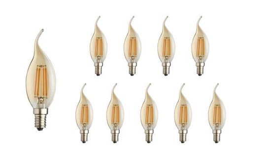 Tsong - Voordeelpak 10 stuks - E14 LED lamp - C37 - 4W vervangt 50W - 2200K extra warm... | bol