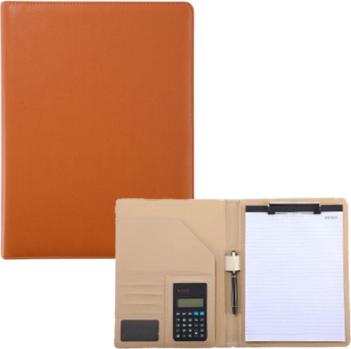 Conferentiemap - Bruin - Luxe Schrijfmap Opbergmap A4 - Inclusief ...