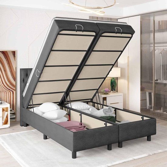 Boxspring Met Opbergruimte - Tweepersoons Boxspring - Boxspring 160x200 ...