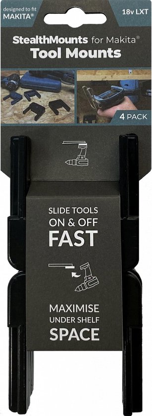 StealthMounts TM-MK18-BLK-4 Machinehouder voor Makita LXT - Zwart - 4-pack | bol