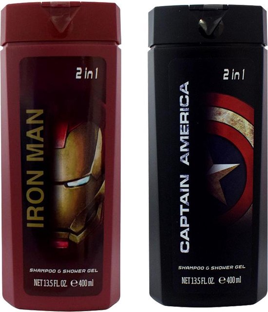 Iron man en Captain America Shampoo & Douchegel - Combinatieverpakking ...