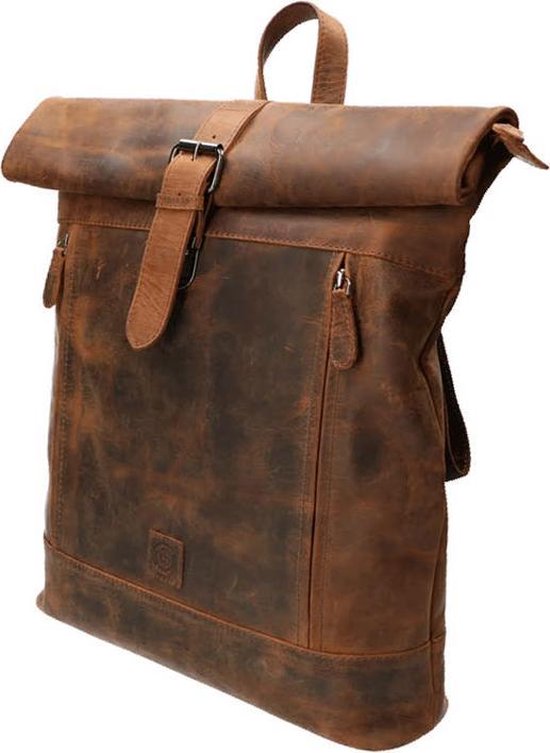 LD Leather Design Rolltop Rugzak Hunter Brown UR841H | bol.com