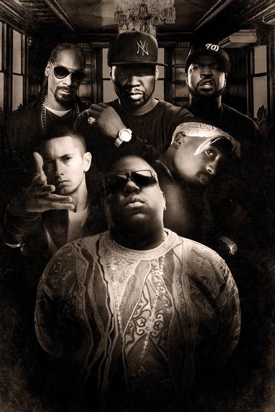 Exclusive - Special - Old Skool Rappers - 80x120cm - Glasschilderij ...