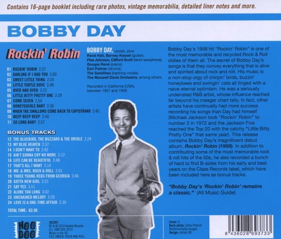 Rockin' Robin, Bobby Day | CD (album) | Muziek | bol.com
