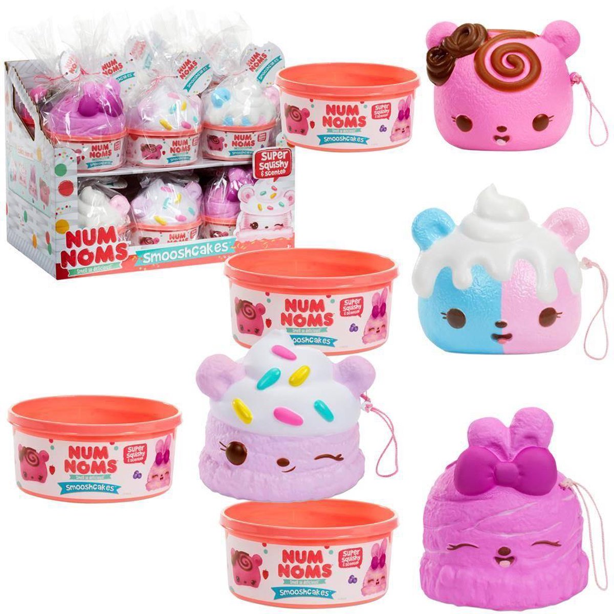 Num Nom Smooshcakes Squishy Candle Puffs (roze met blauw) | bol.com