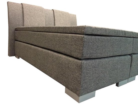 Slaaploods.nl Zeus - Boxspring inclusief matras - 80x210 cm - Grijs | bol