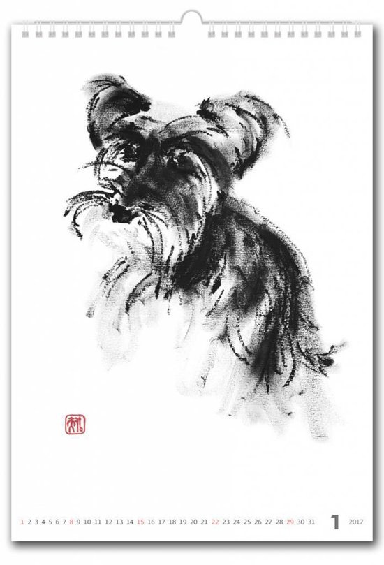 C252-17 Kalpa wand kalender 2017 Mijn vriend de hond 34 x 48 cm. | bol.com