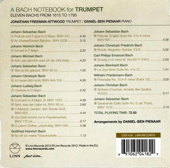 Jonathan Freeman-Attwood & Daniel-Ben Pienaar - A Bach Notebook For ...