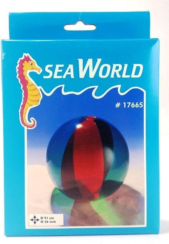 Strandbal 91cm - Groen en Rood Transparant | bol.com