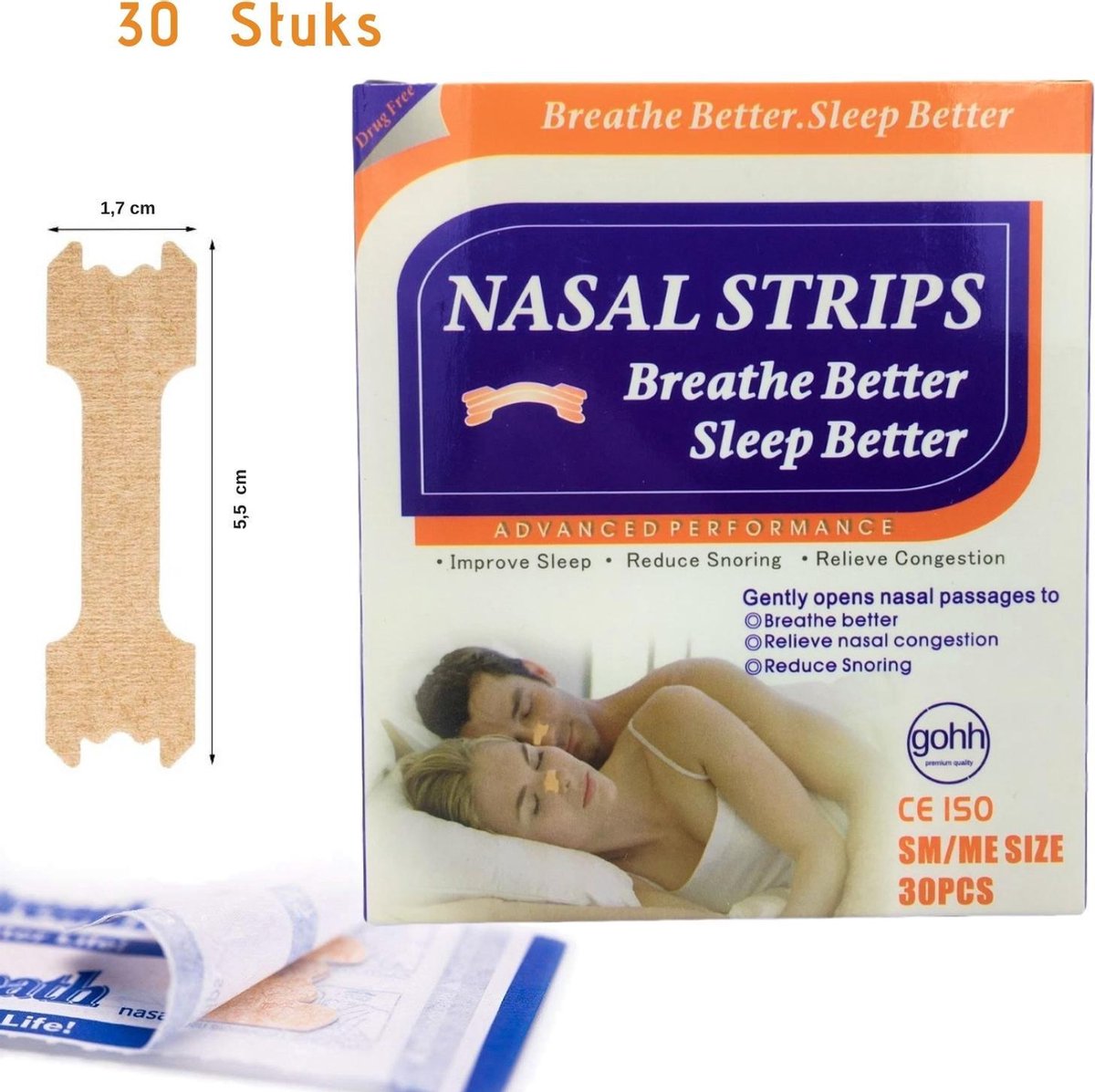 Gohh Neusstrips 30 stuks (Small/Medium) Beter Ademen - Anti Snurk ...