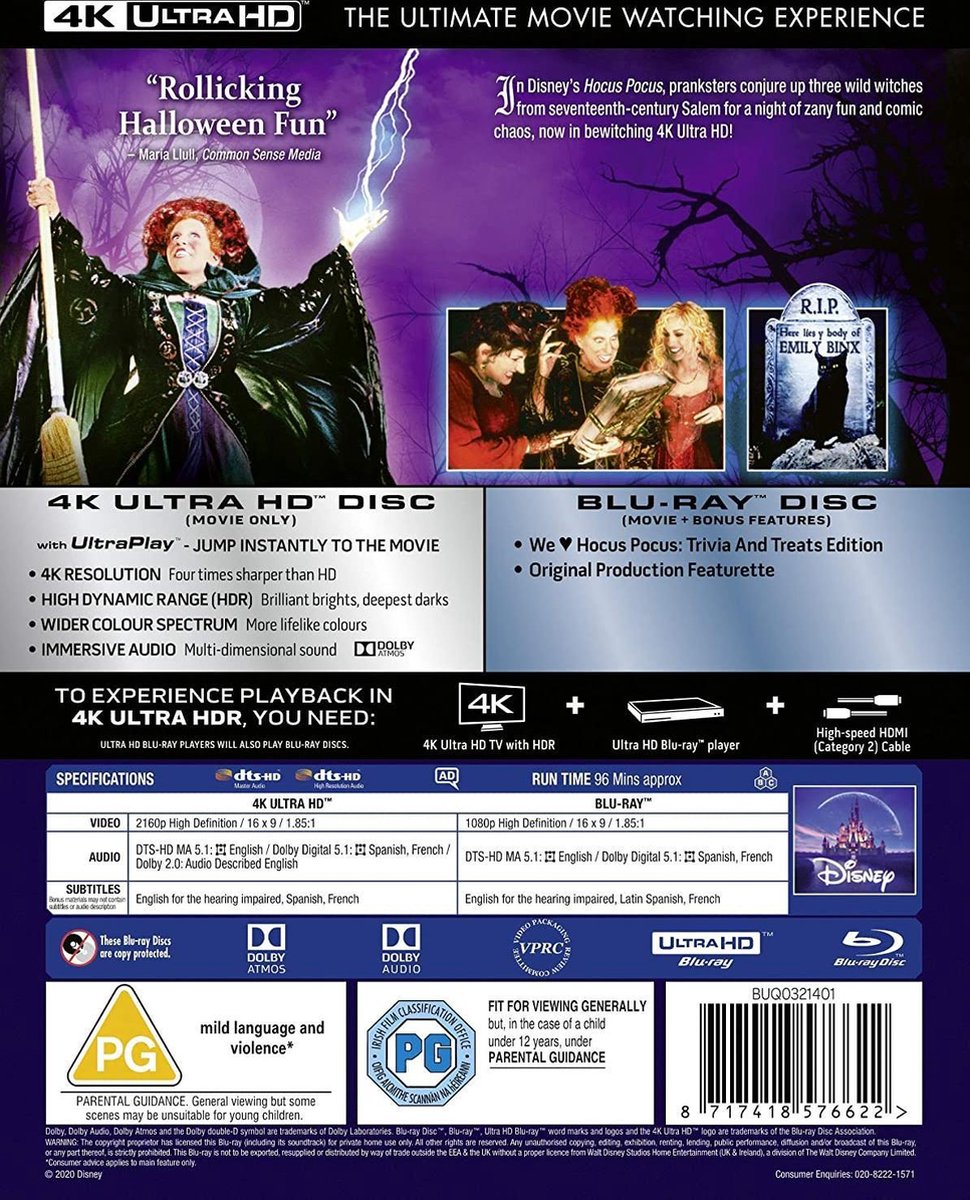 Disney - Hocus Pocus - 4K Ultra HD, Tobias Jelinek | Dvd's | bol
