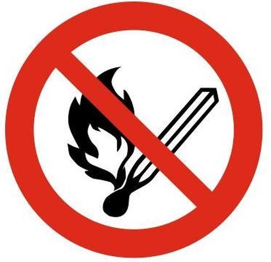 CombiCraft Aluminium deurbordje 'Open vuur verboden' Ø75mm met tape | bol