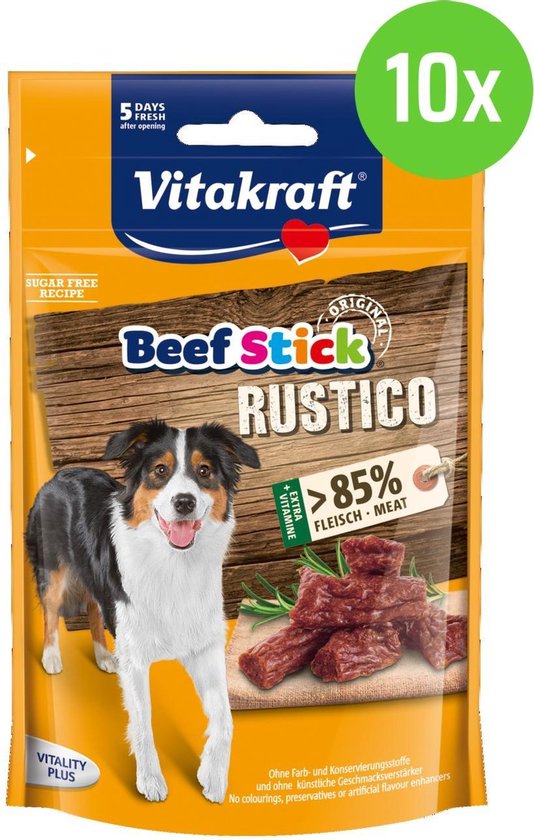 Vitakraft Beef Stick Rustico - hondensnack - 10 verpakkingen | bol