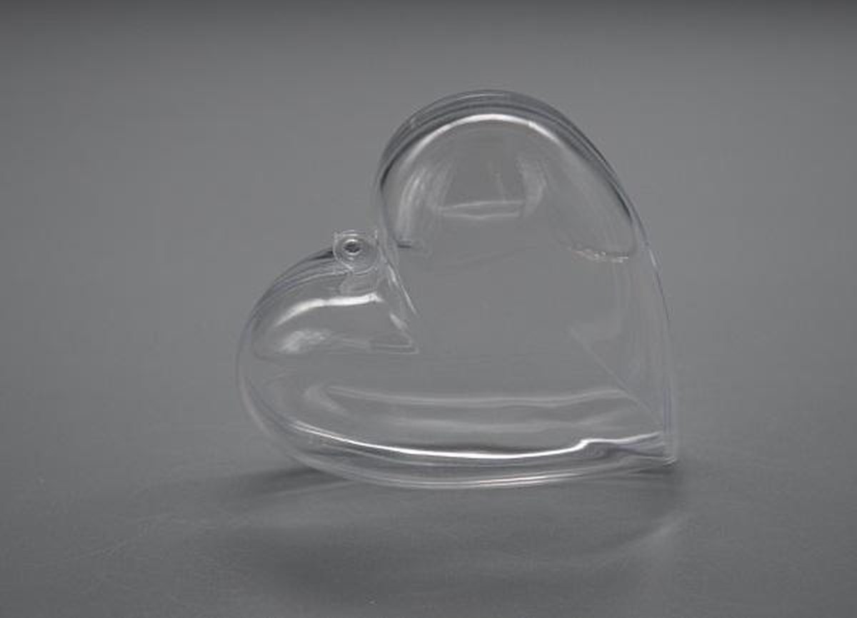 Plastic transparant Hart 10cm (25 stuks) | bol