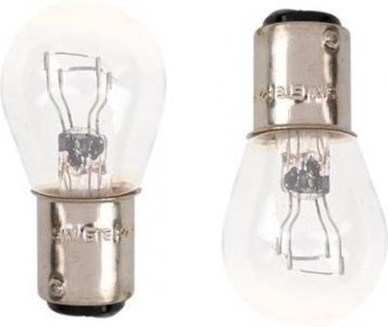2 stuks Lamp duplo 21/5w 12v, wit, BAY15d | bol