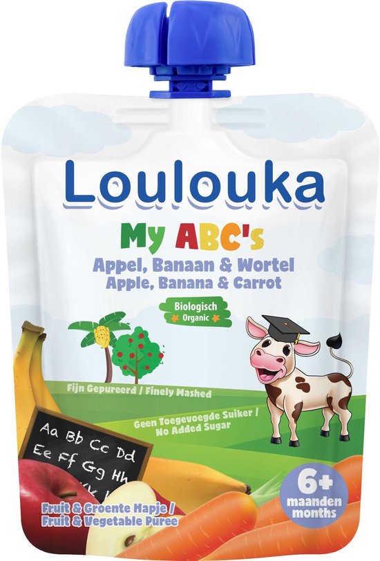 Loulouka Knijpzakje - My ABC's (10 stuks) - Knijpfruit | bol.com
