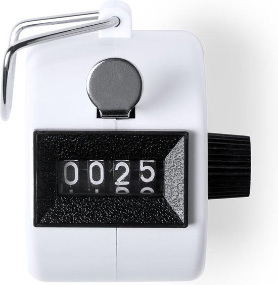 2x Handtellers/personentellers wit met vingerhouder 5 cm | bol