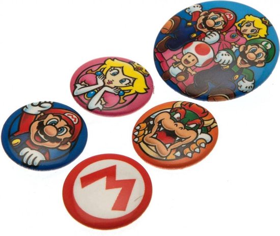 Super Mario - Button Badge Set (Multi-colour) - Nintendo | bol