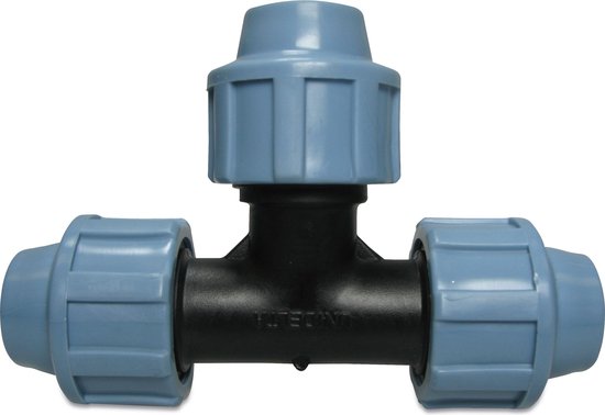 Unidelta Knie 90° PP 16 mm x 1/2" knel x buitendraad 16bar zwart/blauw DVGW/KIWA/WRAS | bol