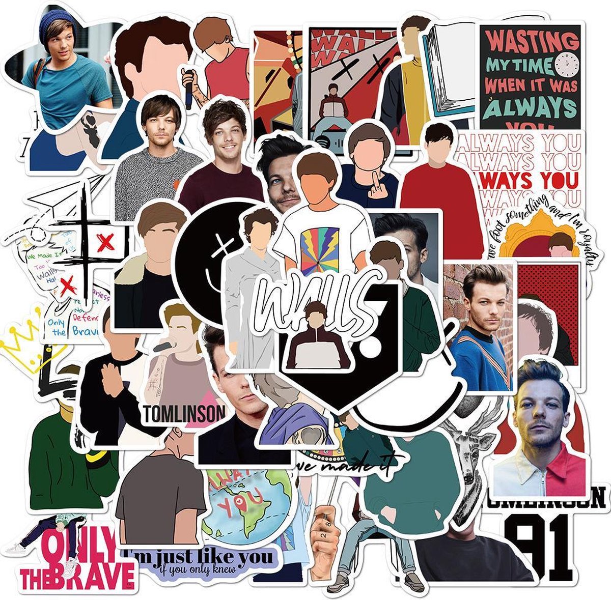 One Direction Louis Tomlinson sticker mix - 50 stickers voor laptop ...
