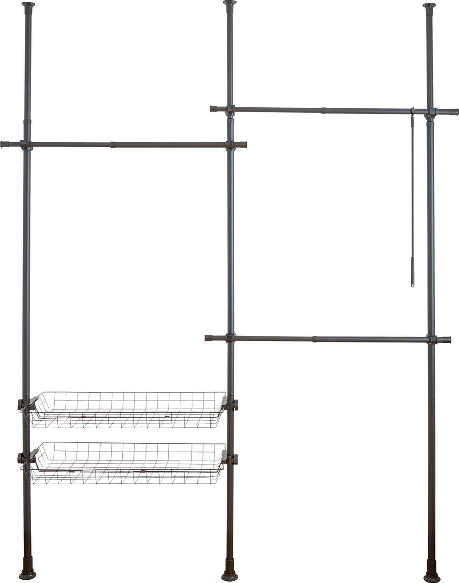 Wenko Kledingrek Herkules Duo 164-215 X 165-300 Cm Rvs Zwart | bol