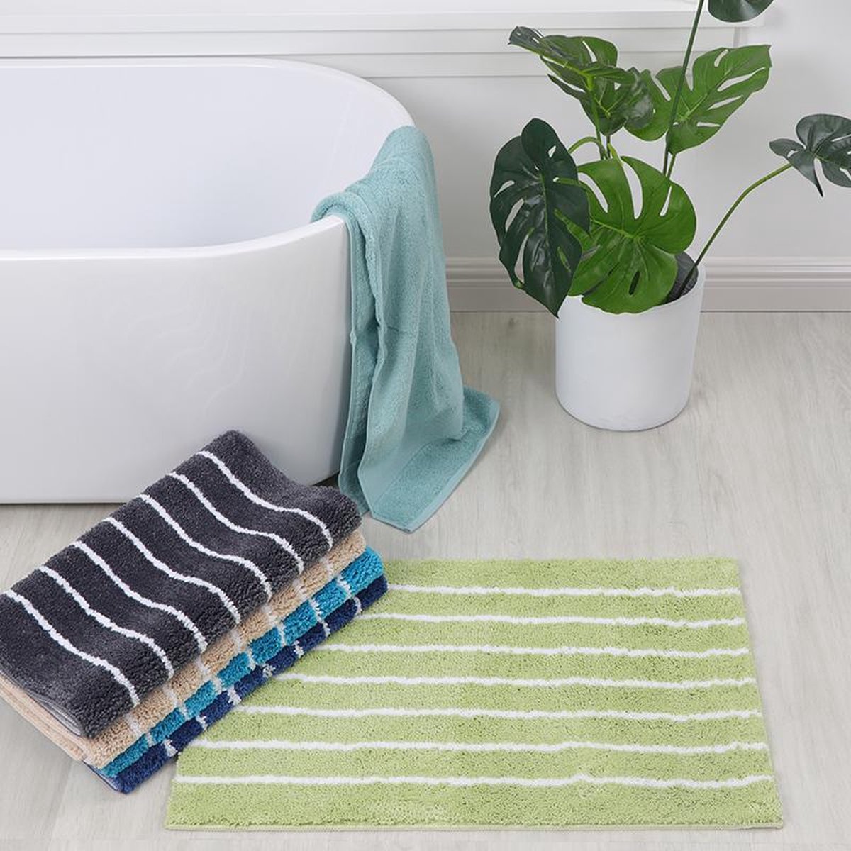 Lucy's Living Luxe badmat HNDIK Green – 50 x 80 cm - groen - douchemat ...